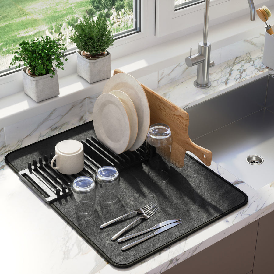 UDry Dish Drying Rack & Mat - The Space-Saving Solution | Umbra
