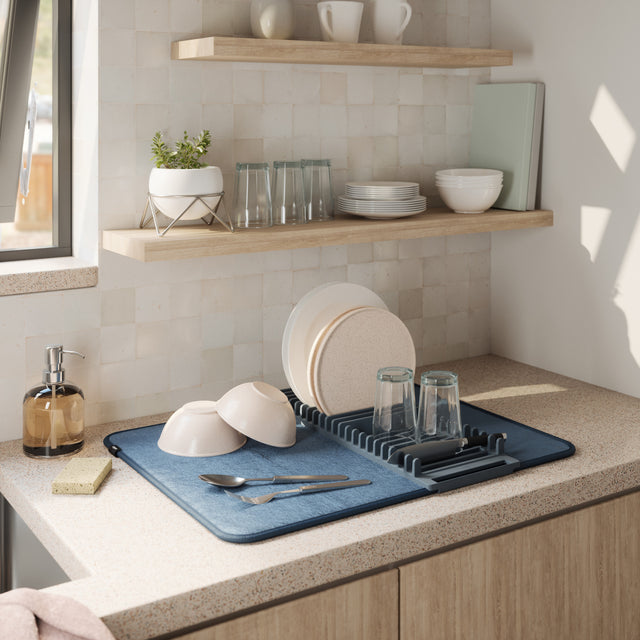 UDry Dish Drying Rack & Mat - The Space-Saving Solution | Umbra
