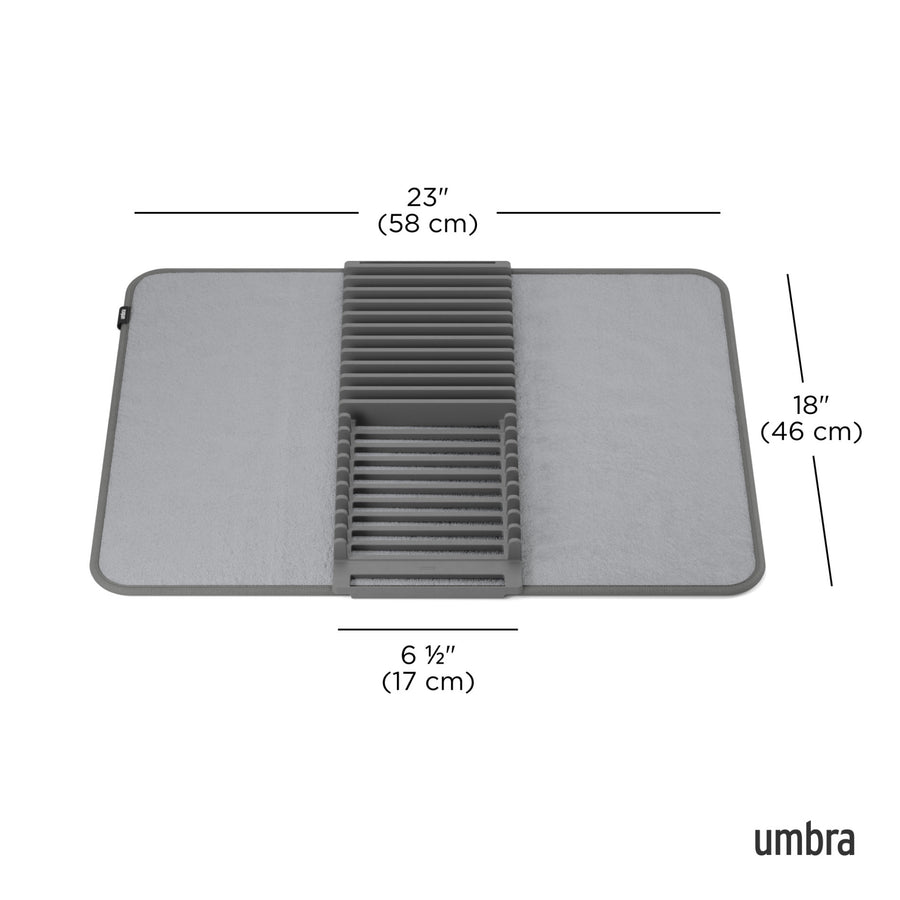 UDry Dish Drying Rack & Mat - The Space-Saving Solution | Umbra
