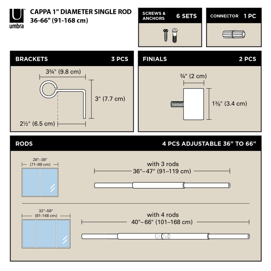 Umbra Cappa Adjustable Modern Curtain Rod | Elevate Your Space Today!