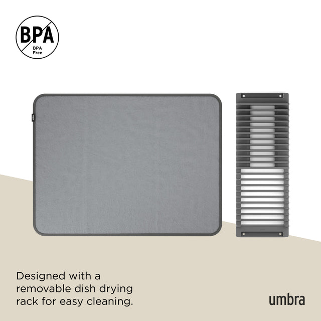 UDry Dish Drying Rack & Mat - The Space-Saving Solution | Umbra