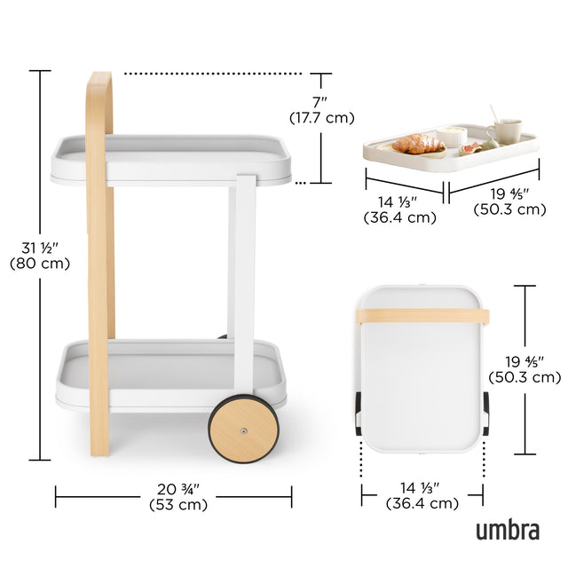 Bellwood Bar & Storage Cart - Modern Bar Cart | Umbra